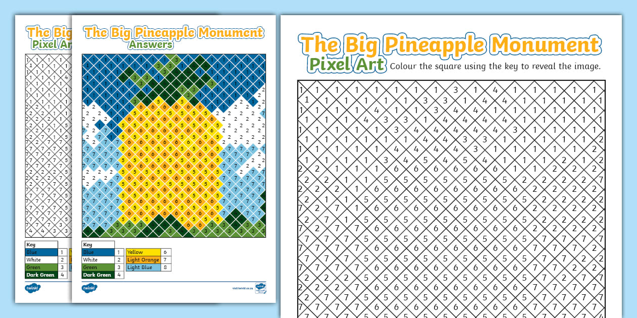 Gr2 Creative Arts T4 The Big Pineapple Monument Pixel Template (CAPS)