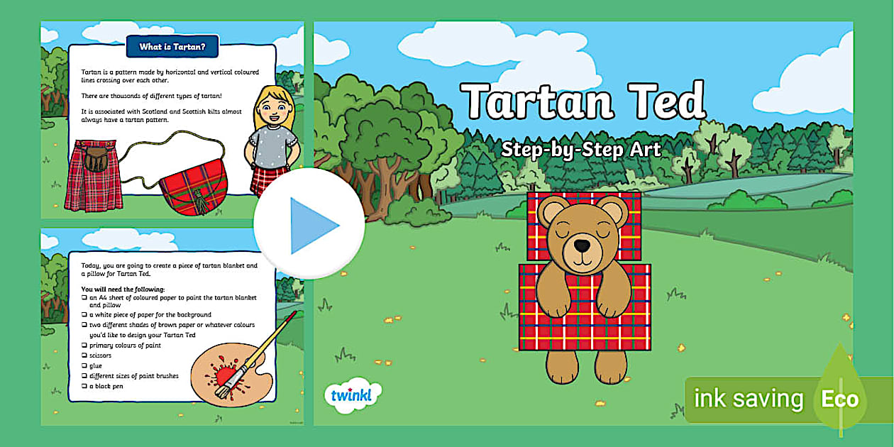 Tartan Ted Step-by-Step Art PowerPoint (teacher made)