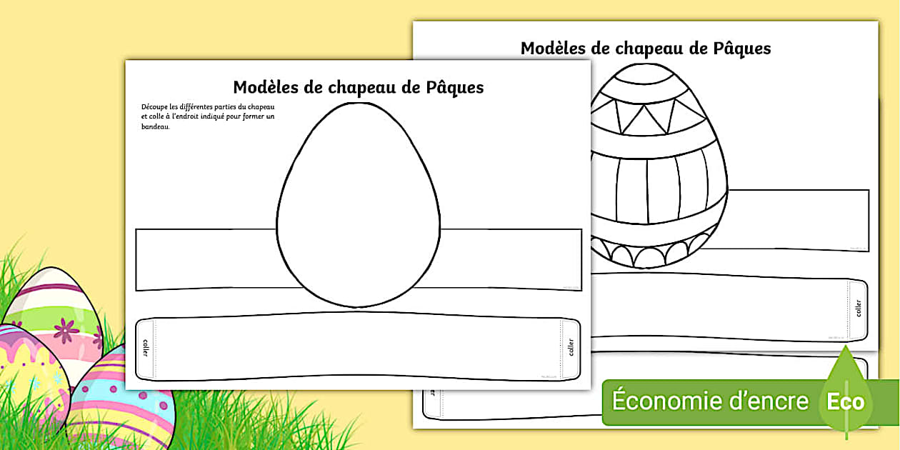 Modèles de chapeaux de Pâques (teacher made) - Twinkl