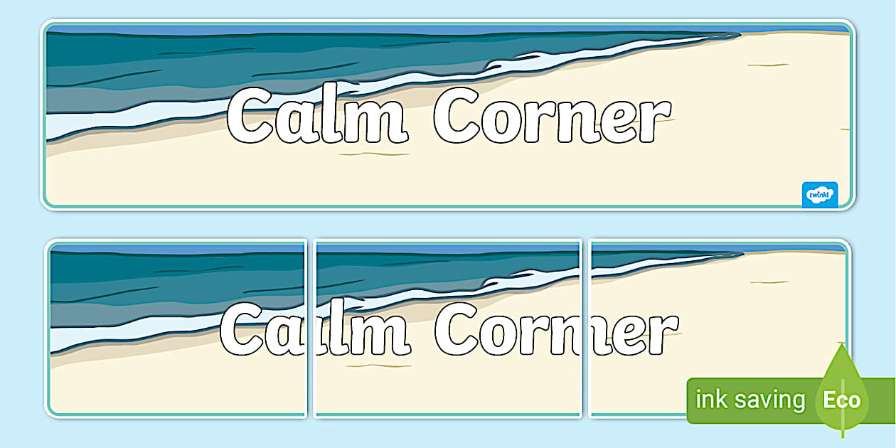 Calm Down Corner Display Banner: Beach Theme - Twinkl