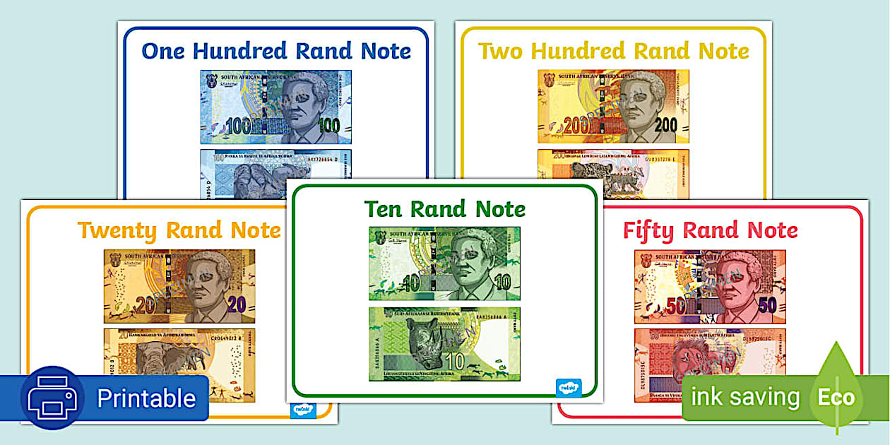 South African Money Display | A5 Posters | Rand Notes