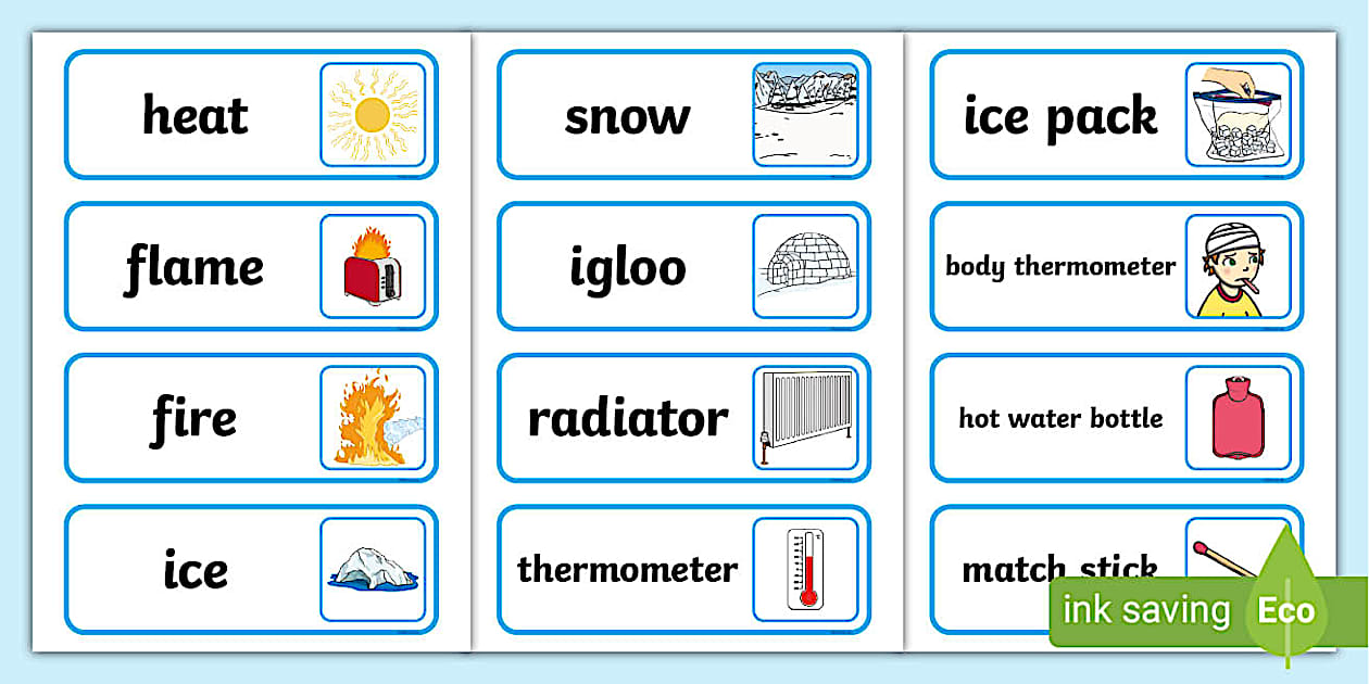 Heat Word Cards (Teacher-Made) - Twinkl