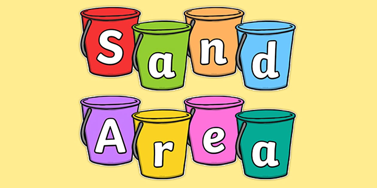 Editable Sand Area on Buckets Display Cut Outs - Twinkl