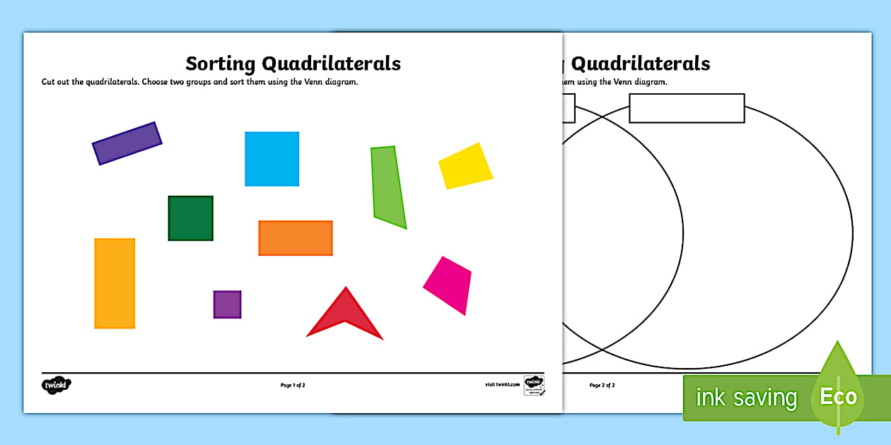 Sorting Quadrilaterals Worksheet / Worksheet - Twinkl