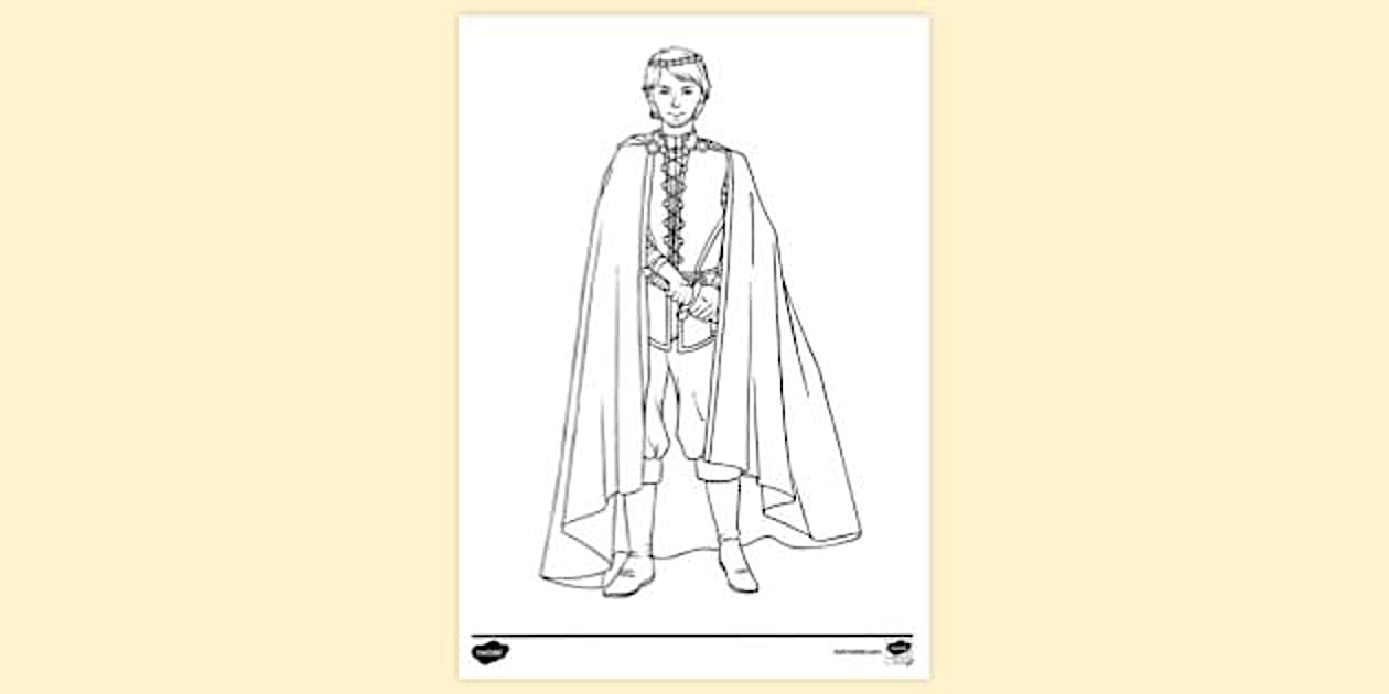 Prince Standing Colouring Sheet | KS1 Resources | Twinkl