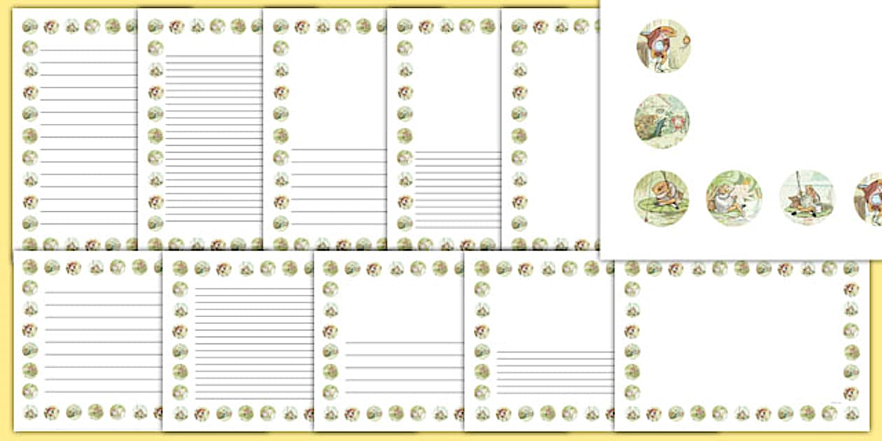 Editable The Tale of Mr Jeremy Fisher Page Borders (Beatrix Potter)