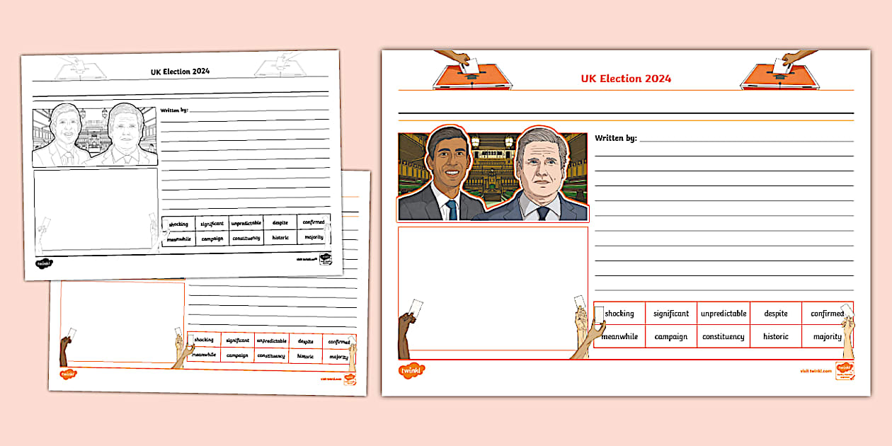 UK Election 2024 Newspaper Writing Template (teacher made)