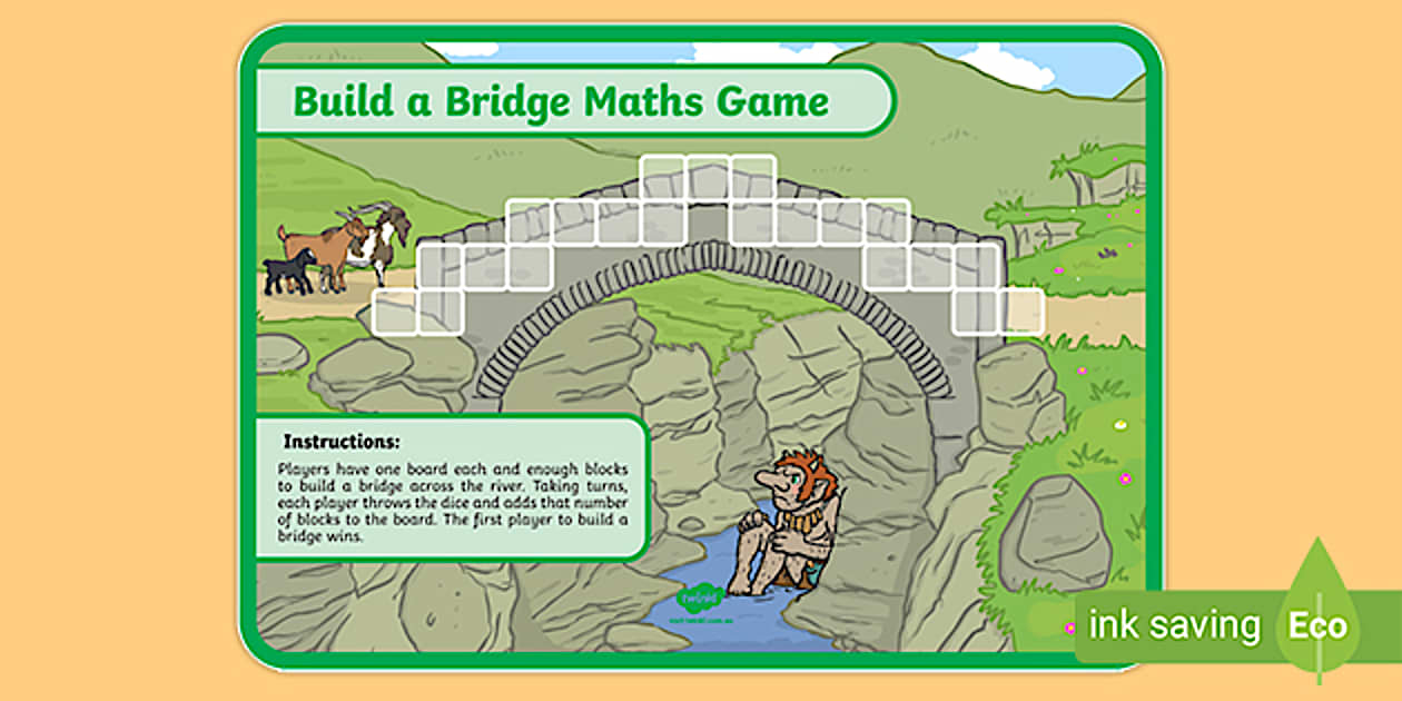 VIC Build a Bridge Maths Board Game (teacher made) - Twinkl