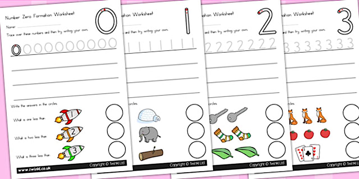 Number Formation Worksheets (teacher made) - Twinkl
