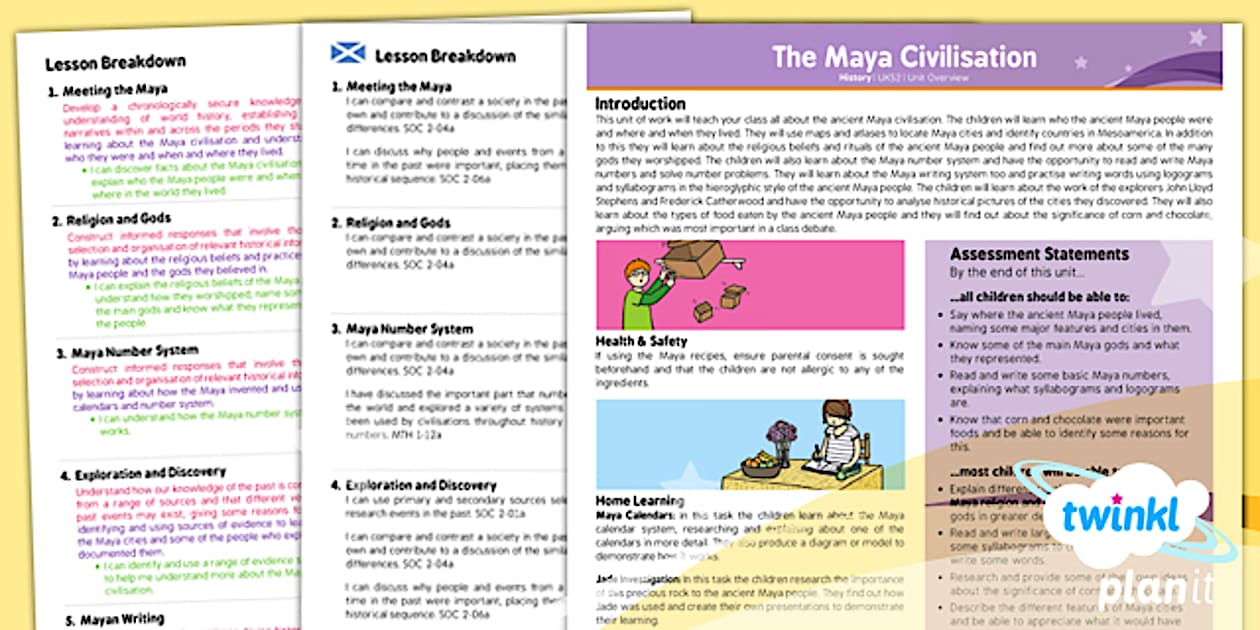The Maya Civilisation Planning Overview CfE - Year 5 & 6 History