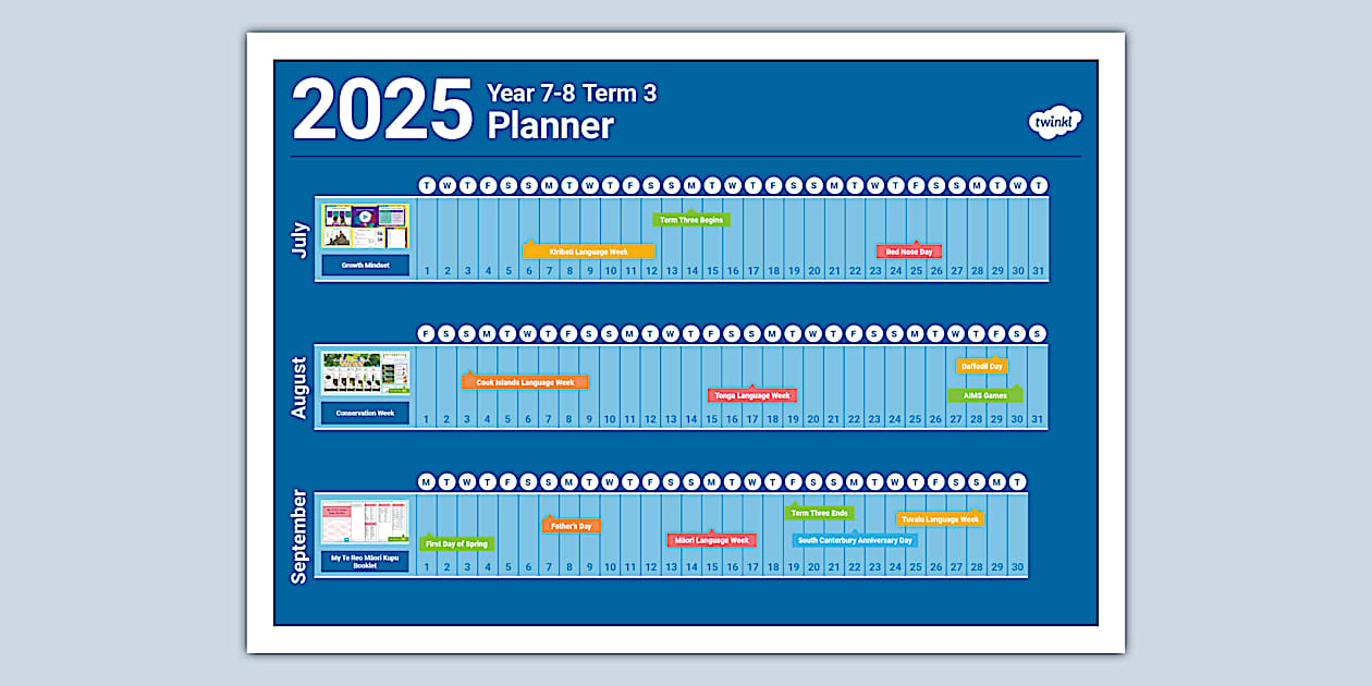 2025 Year 7-8 Term 3 Planner (Teacher-Made) - Twinkl