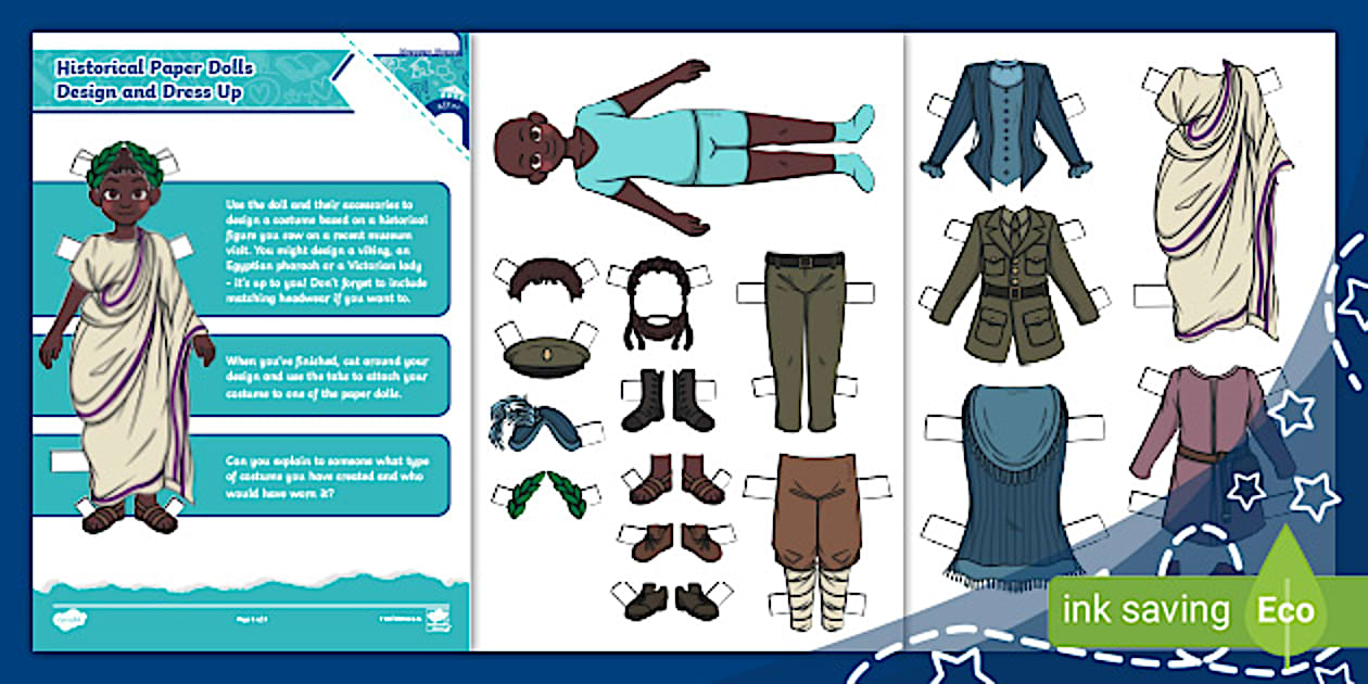 Museum: Historical Paper Dolls Design and Dress Up - Twinkl