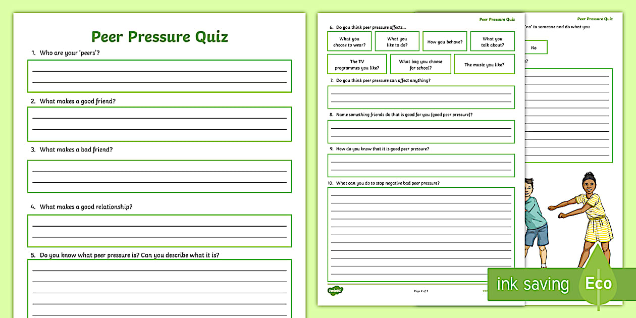 Peer Pressure KS2 Quick Quiz (teacher made) - Twinkl