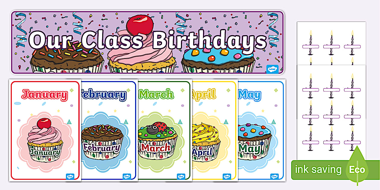 Our Class Birthdays Display Pack (teacher made) - Twinkl