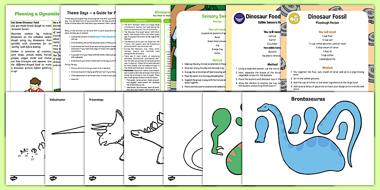 Dinosaur Theme Day Activity Booklet (teacher made) - Twinkl