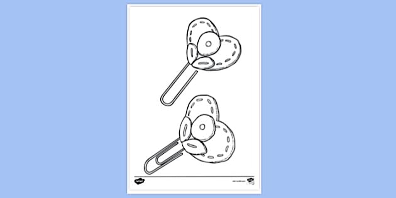 Felt Paper Clips Colouring Sheet | Colouring Sheets - Twinkl