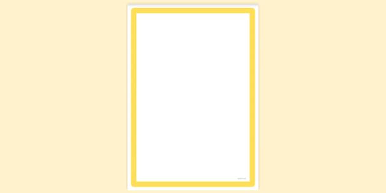 Simple Blank Yellow Page Border Design | Twinkl - Twinkl