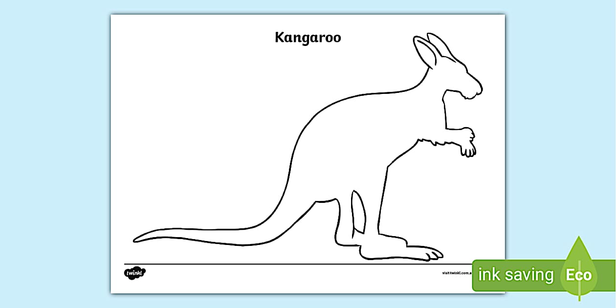 Outline of a Kangaroo | Australian Wildlife | Twinkl
