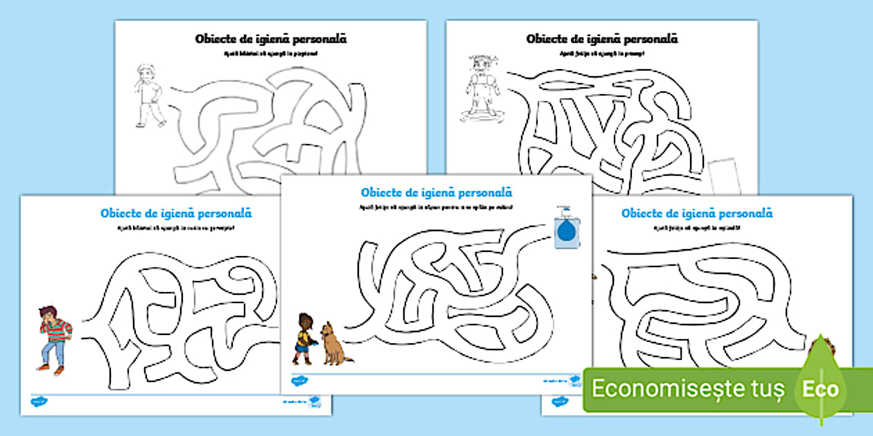 Obiecte de igienă personală – Labirint (teacher made)