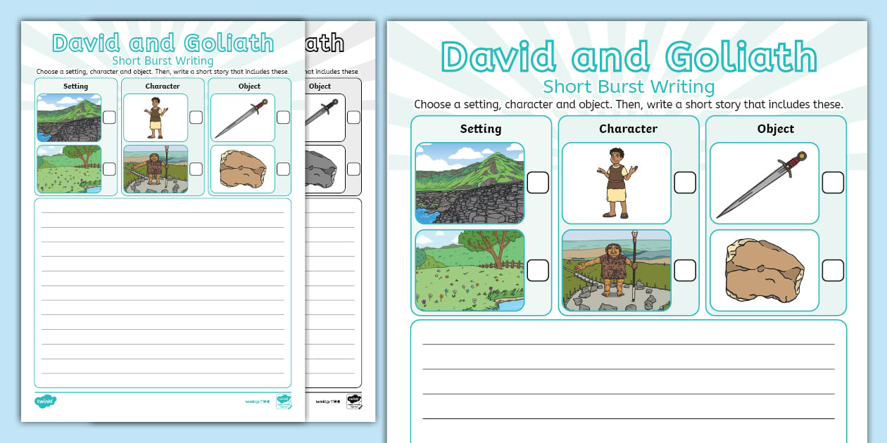 David and Goliath Short Burst Writing Template - Twinkl