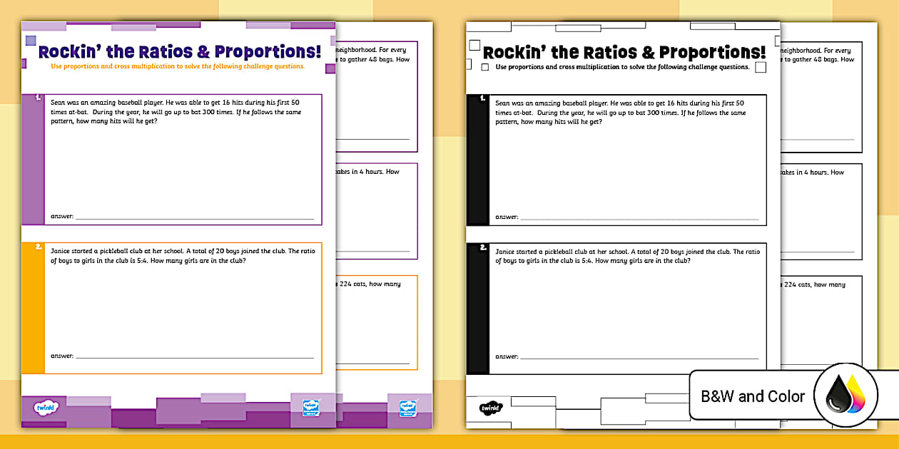 Sixth Grade Proportional Math Problems | Twinkl USA - Twinkl