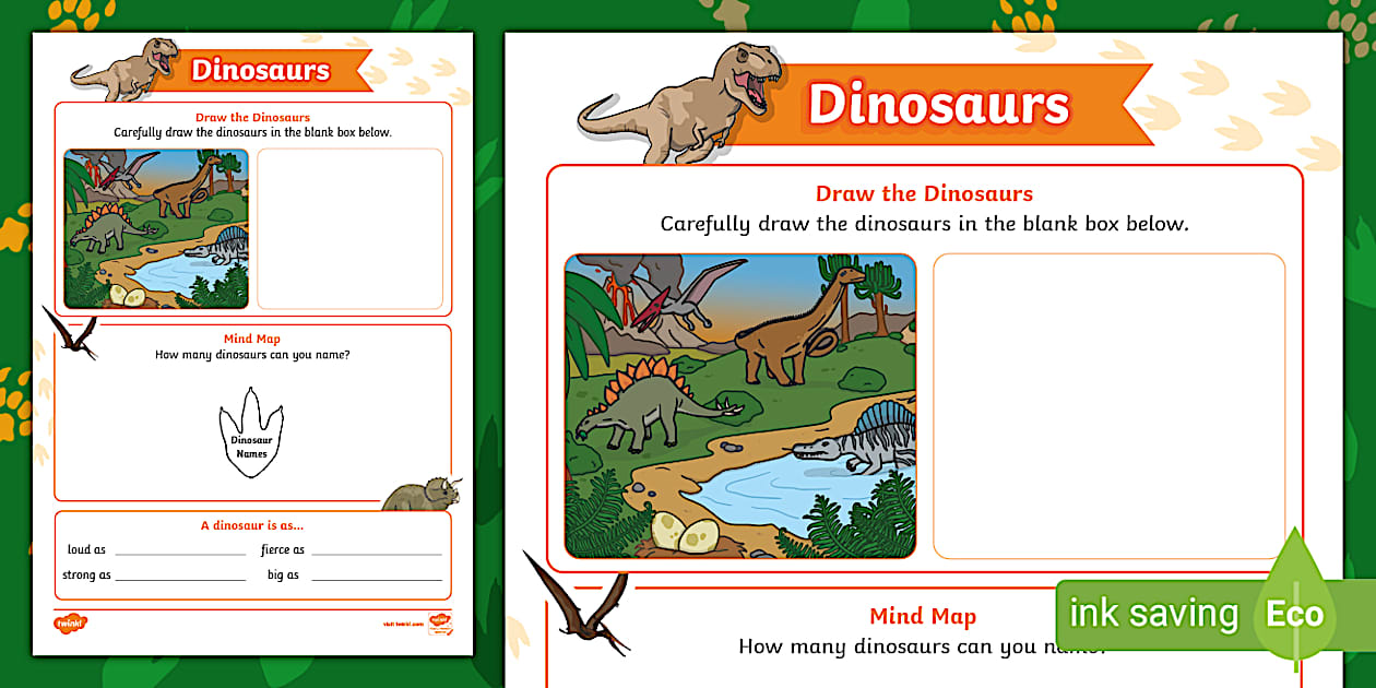 Dinosaurs Boredom Buster Worksheet (teacher made) - Twinkl