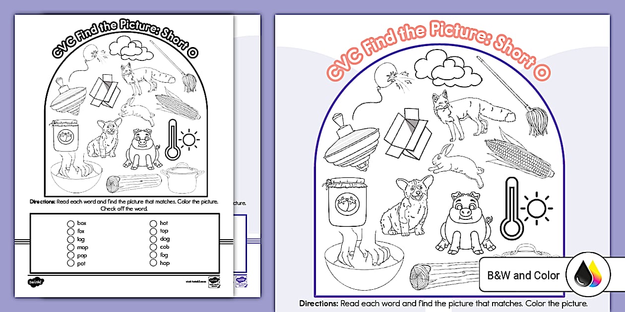 CVC Find the Picture: Short O (teacher made) - Twinkl