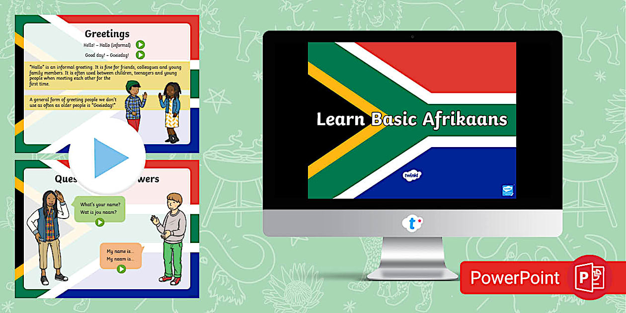 Learn Basic Afrikaans Pronunciation PowerPoint - Twinkl
