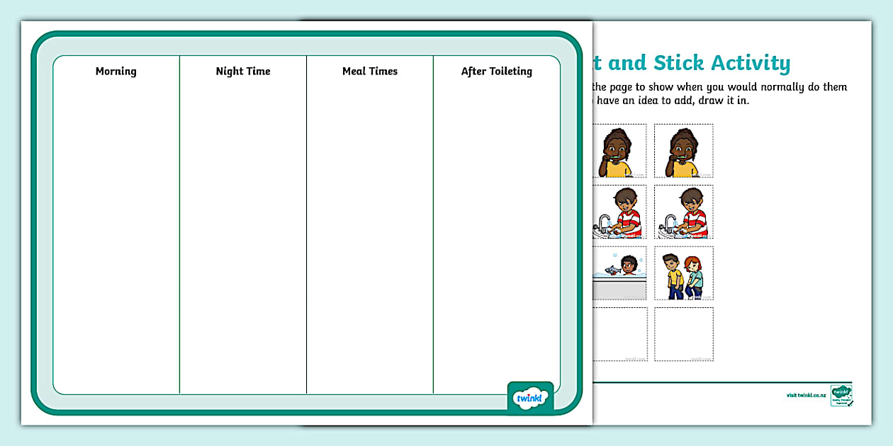 My Daily Hygiene Cut and Stick Activity - Twinkl