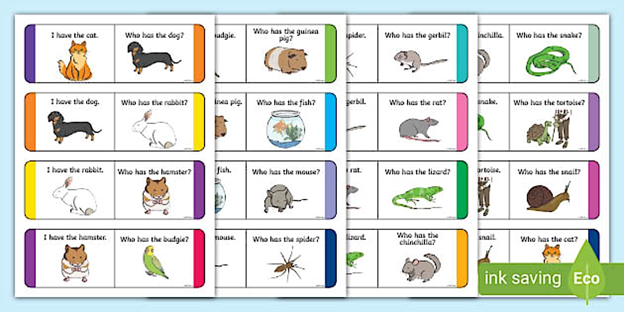 Black and White Pets Loop Cards (teacher made) - Twinkl