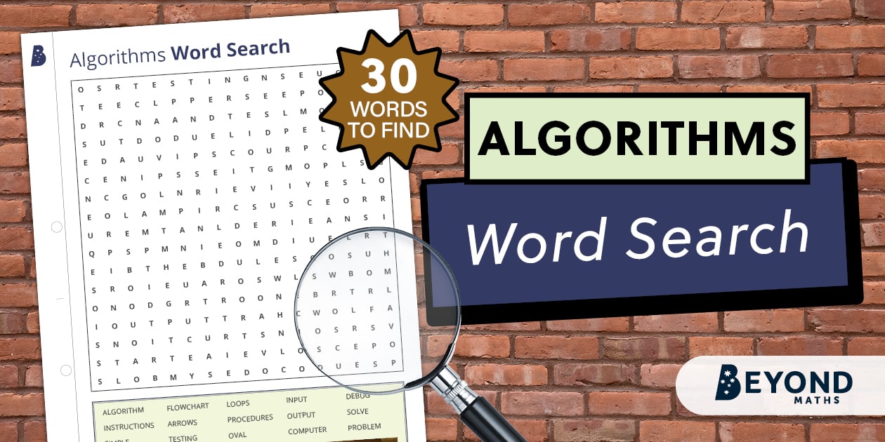 Algorithms Word Search Fun Activity