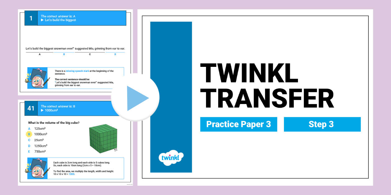 Transfer Test Step 3 Practice Paper 3 PowerPoint - Twinkl