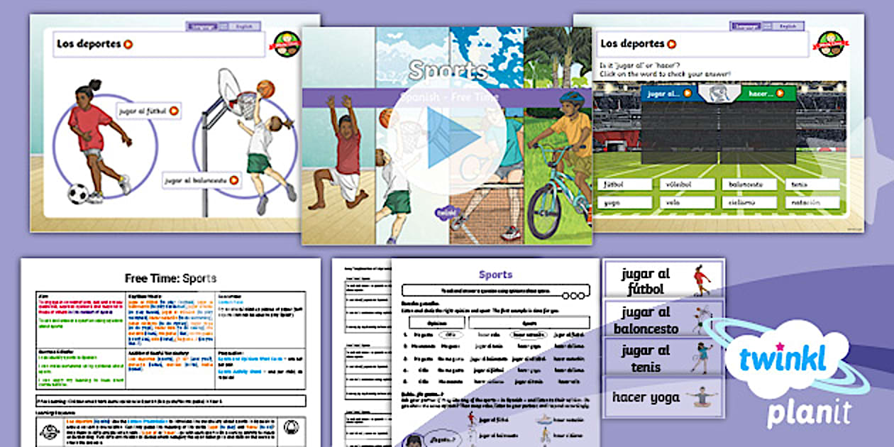 👉 Spanish Worksheets - Resources - Free Time: Sports