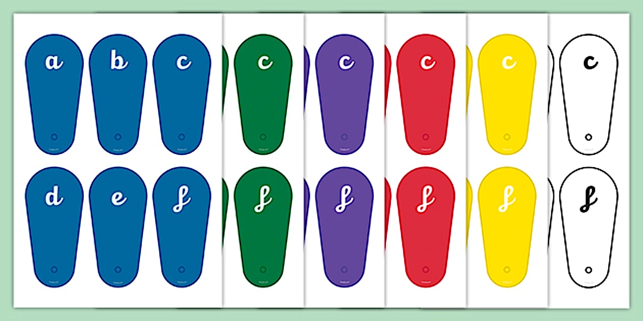 A-Z Letter Fans (Cursive) (Teacher-Made) - Twinkl