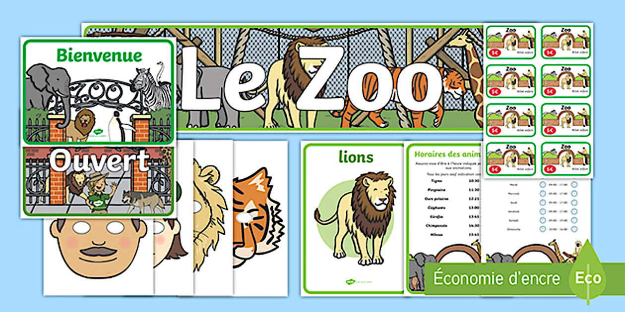 Pack de ressources pour jeu de rôle : Le zoo - Twinkl