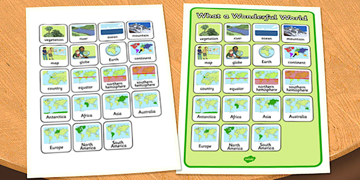 What a Wonderful World Word Grid (teacher made) - Twinkl