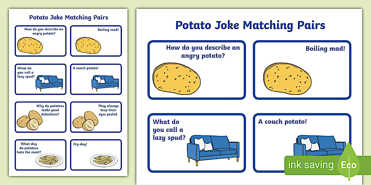 Potato Joke Matching Pairs (teacher made) - Twinkl