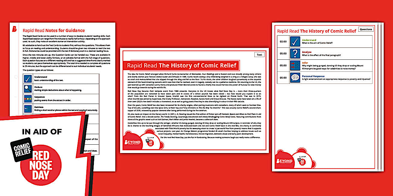 Rapid Reading Comprehension: The History of Comic Relief