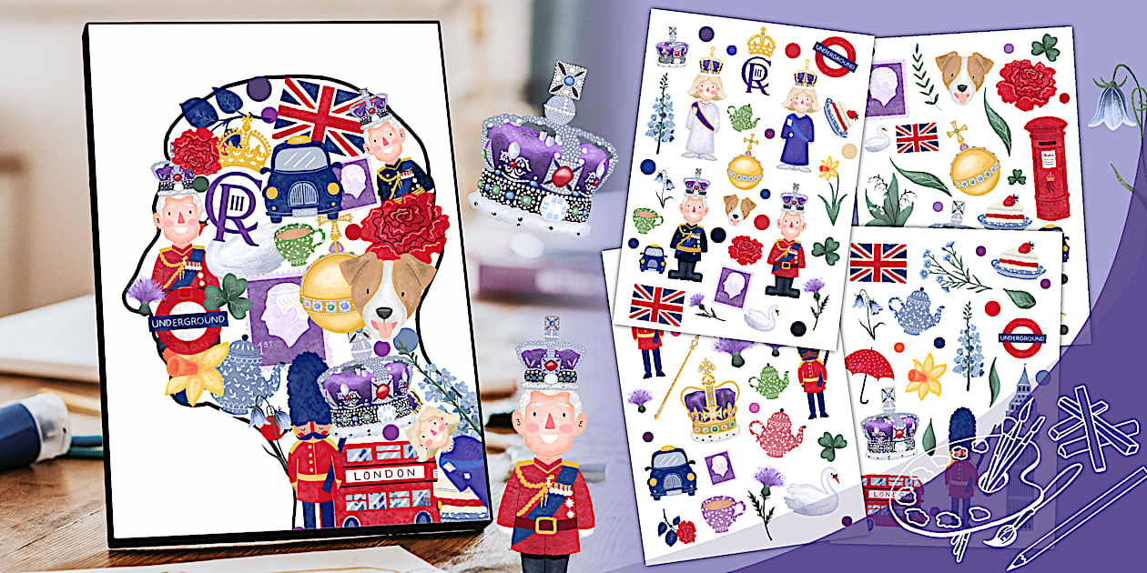 King Charles III Profile Collage Activity Pack - Twinkl