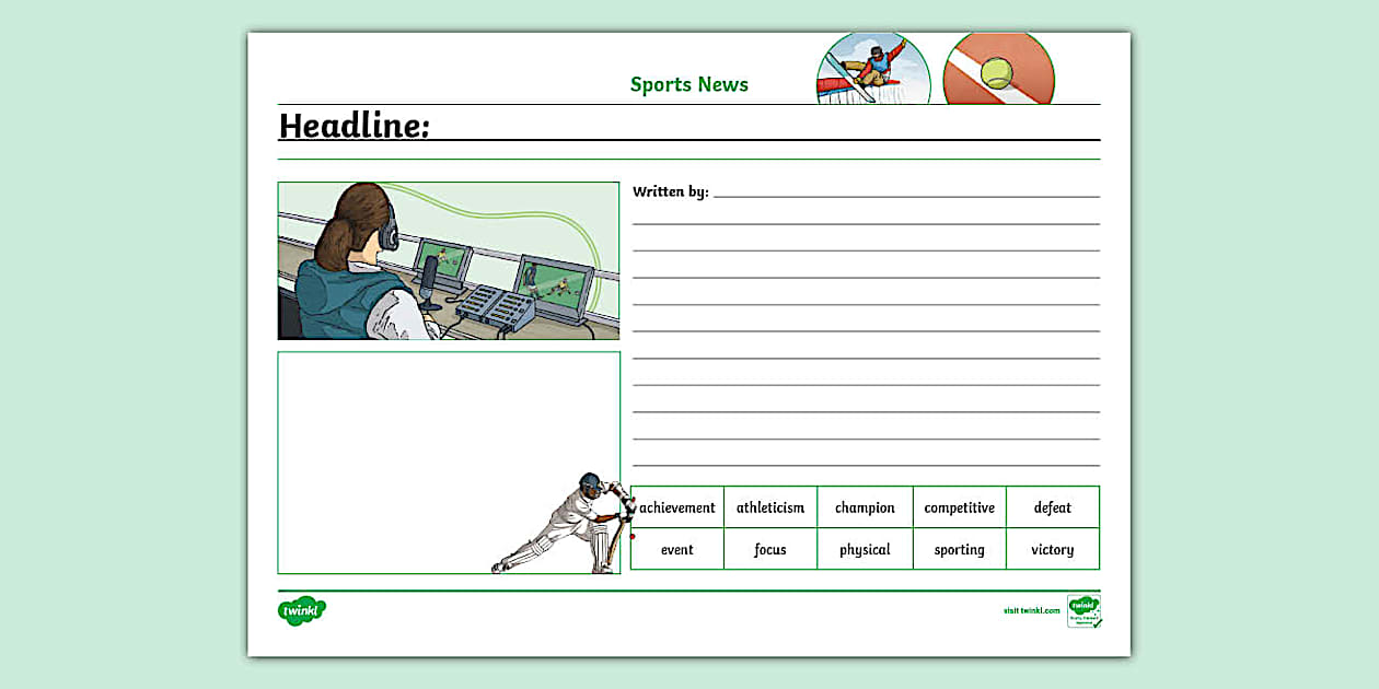 * NEW * Sporting Event Newspaper Writing Template
