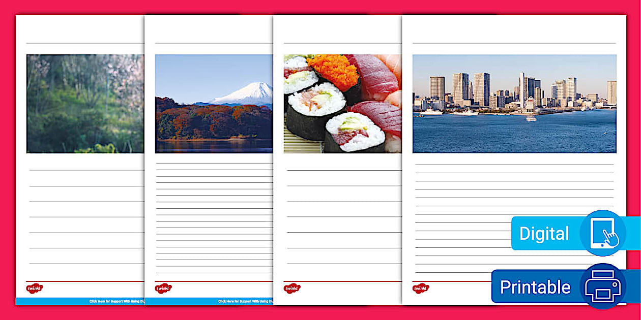 Japanese Themed Writing Activity with Pictures - Twinkl