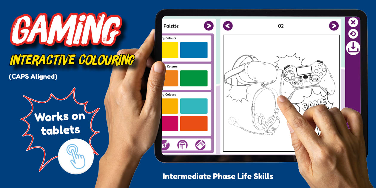 Intermediate Phase Life Skills Gaming Interactive Colouring