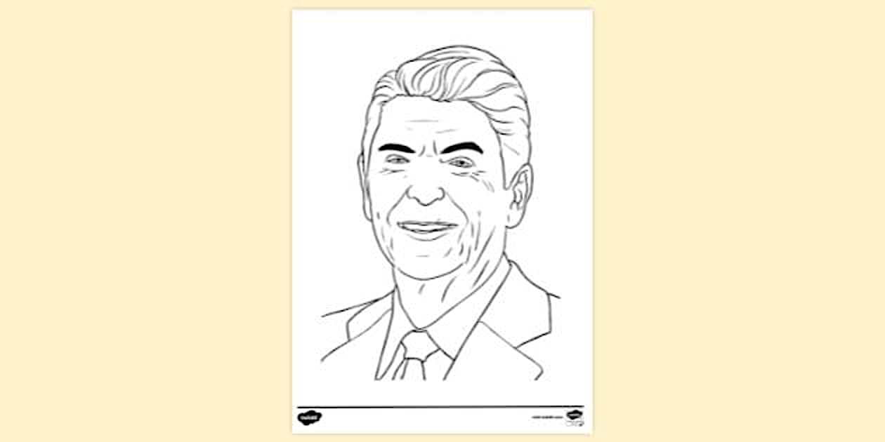 Ronald Reagan Colouring Sheet Colouring | Colouring Sheets