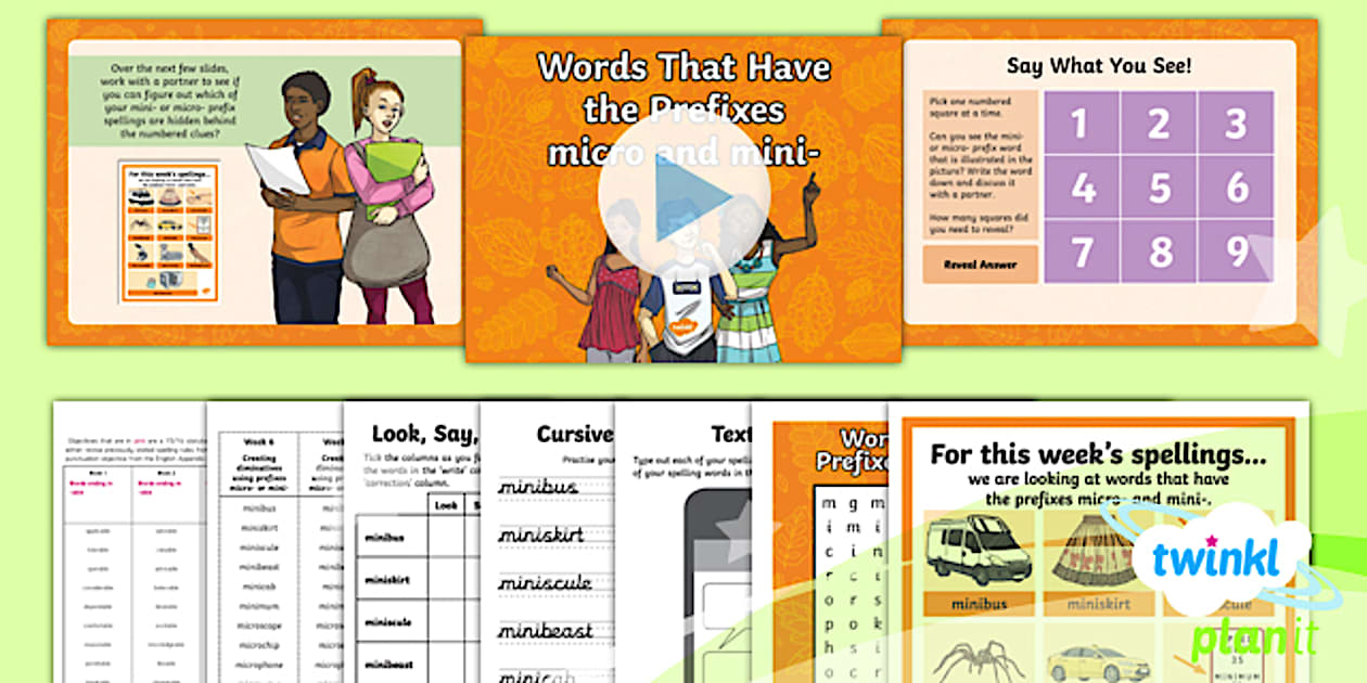 PlanIt Y6 Term 1B W6: Prefixes micro- and mini- Spelling Pack