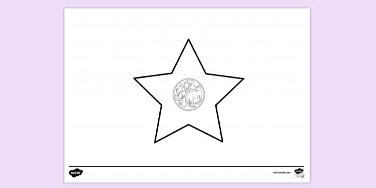 Star Mind Map Australian Currency Colouring Sheet - Twinkl