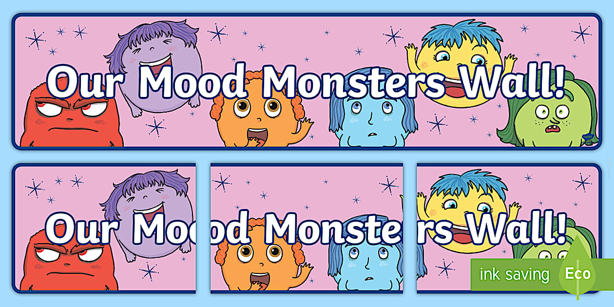 Mood Monsters Display Banner (l'enseignant a fait) - Twinkl