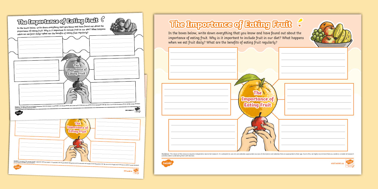 Fruit Worksheet | Eating Fruit Mind Map (teacher made)