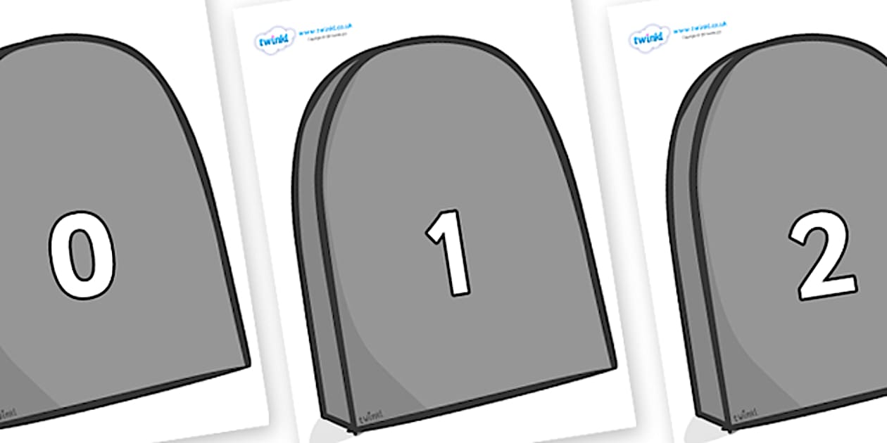 Numbers 0-100 on Grave Stones (teacher made) - Twinkl