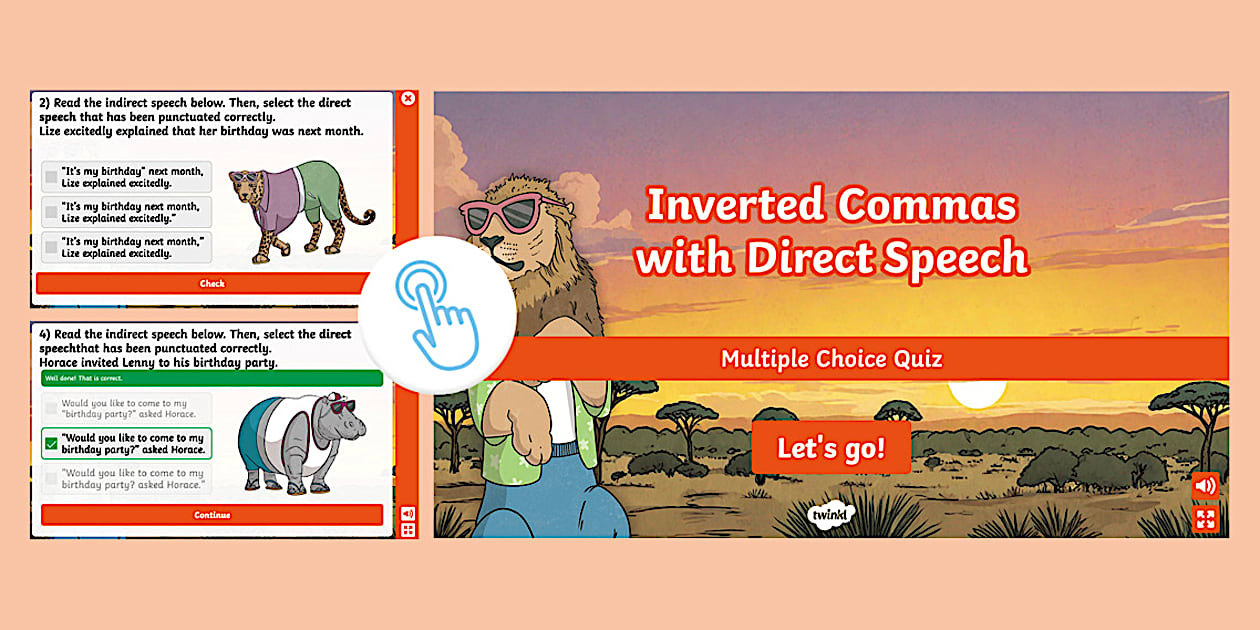 Inverted Commas Direct Speech KS2 English Quiz - Twinkl