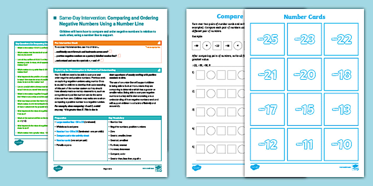 👉 Y5 Maths SDI Negative Numbers: Compare & Order (Number Line)